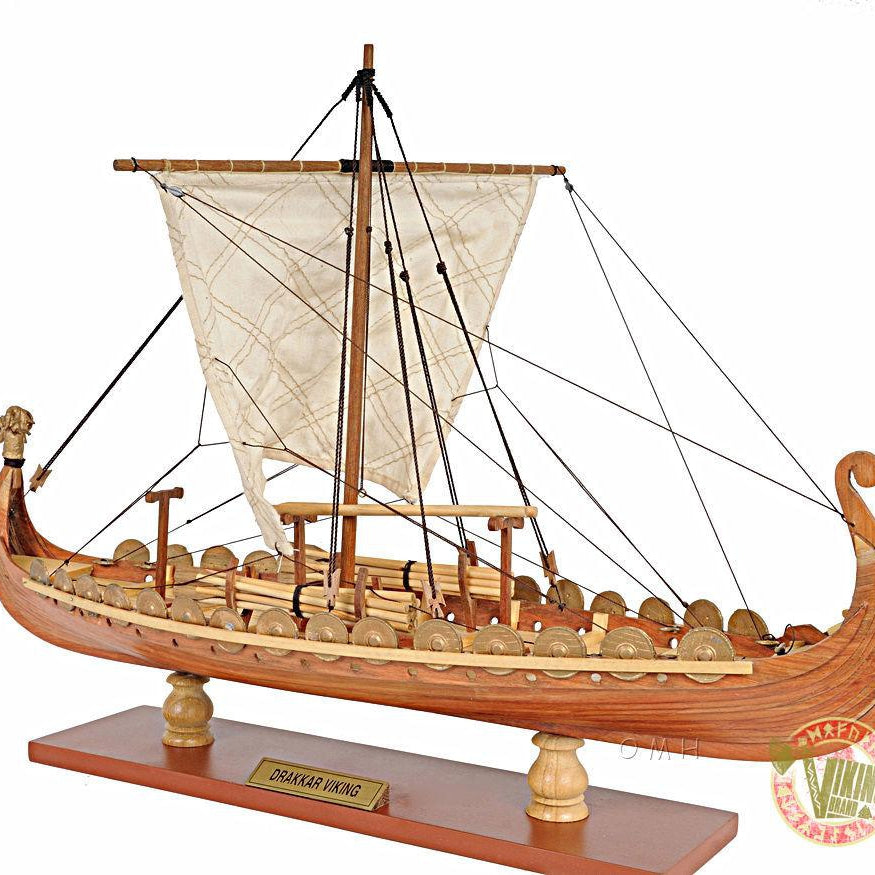 Drakkar Viking Ship - Wooden Model - DIY Kit (Unassembled)- 1/50 Scale